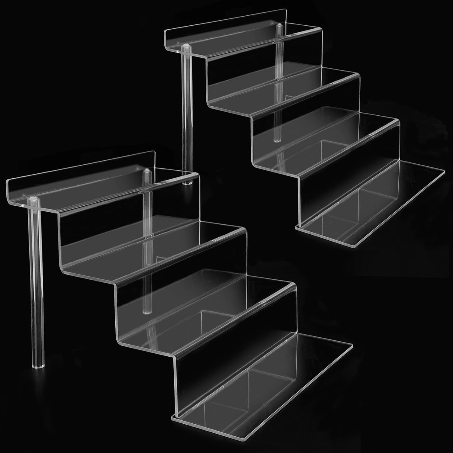 4 Tier 9" Riser Display Shelf - 2 Sets Clear Organizer for Perfume, POP ...