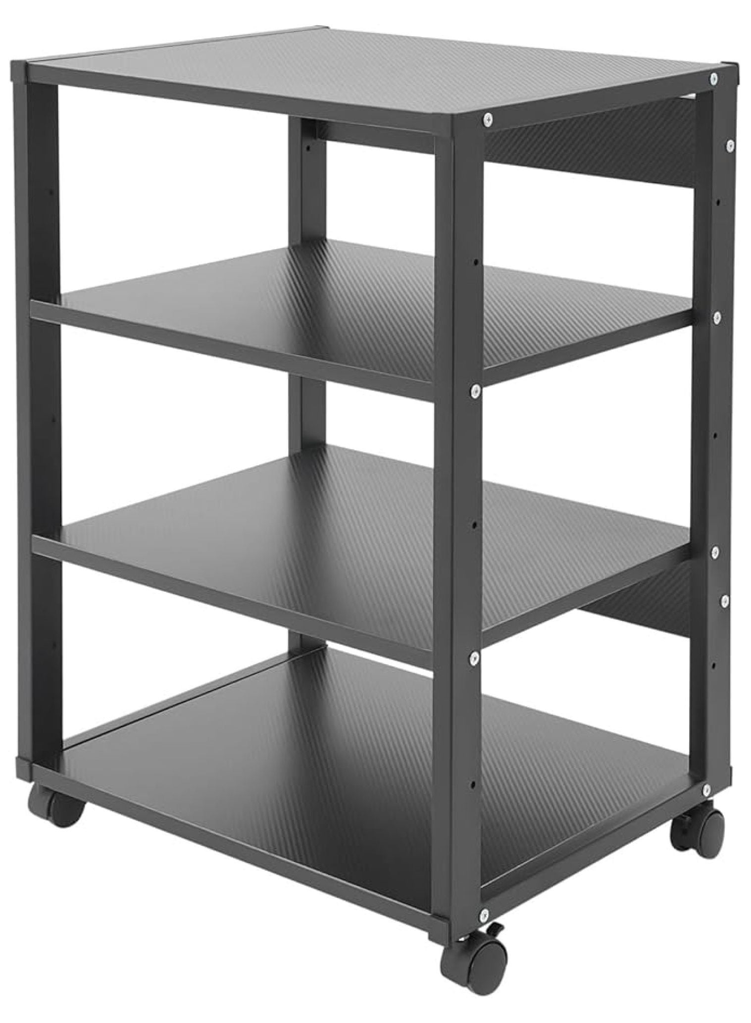 4-Tier AV Media Stand, Audio-Video Media Stand with Wheels, Corner ...