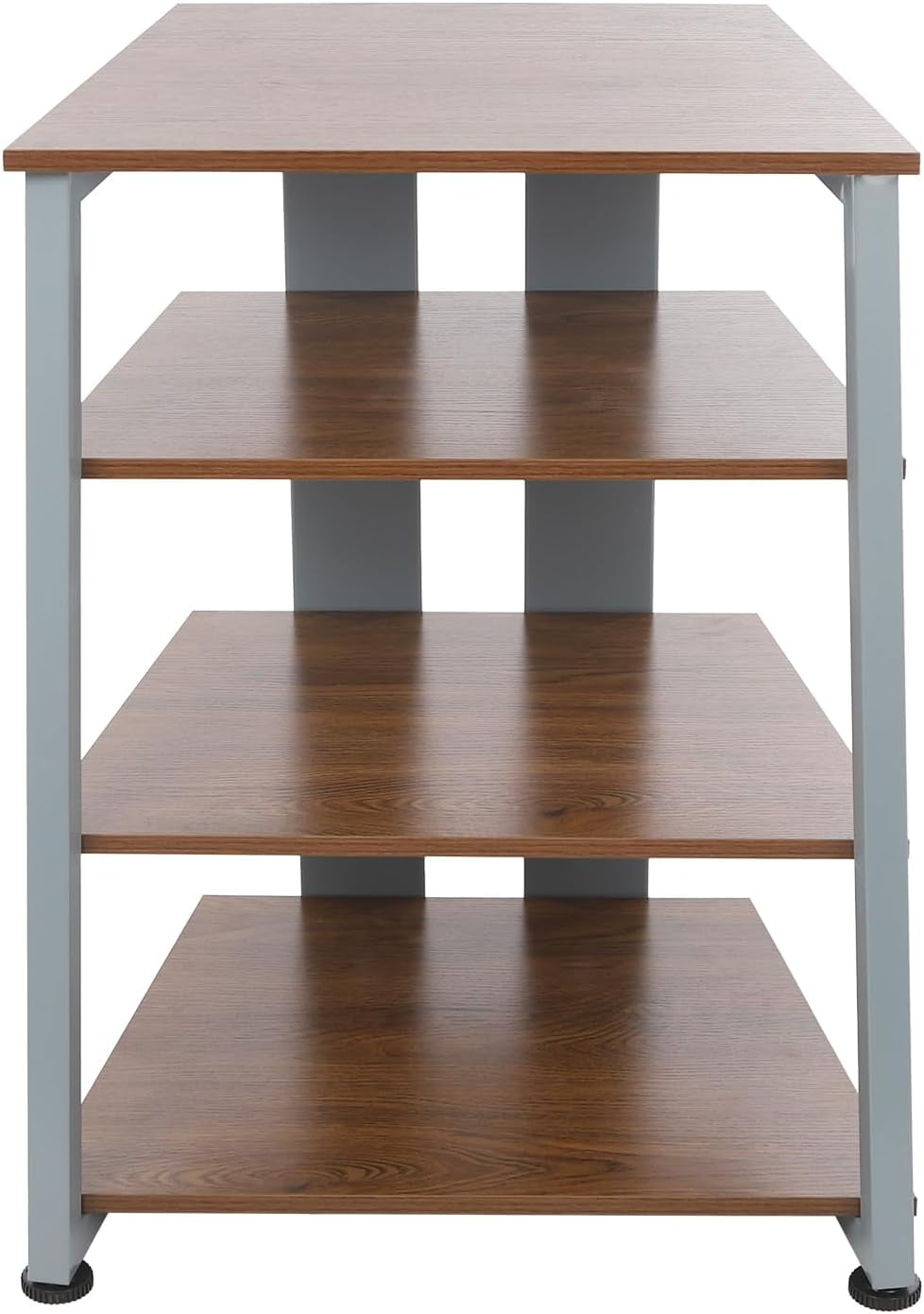 4-Tier AV Media Stand Corner Shelf Wooden Stereo Cabinet Audio Rack ...