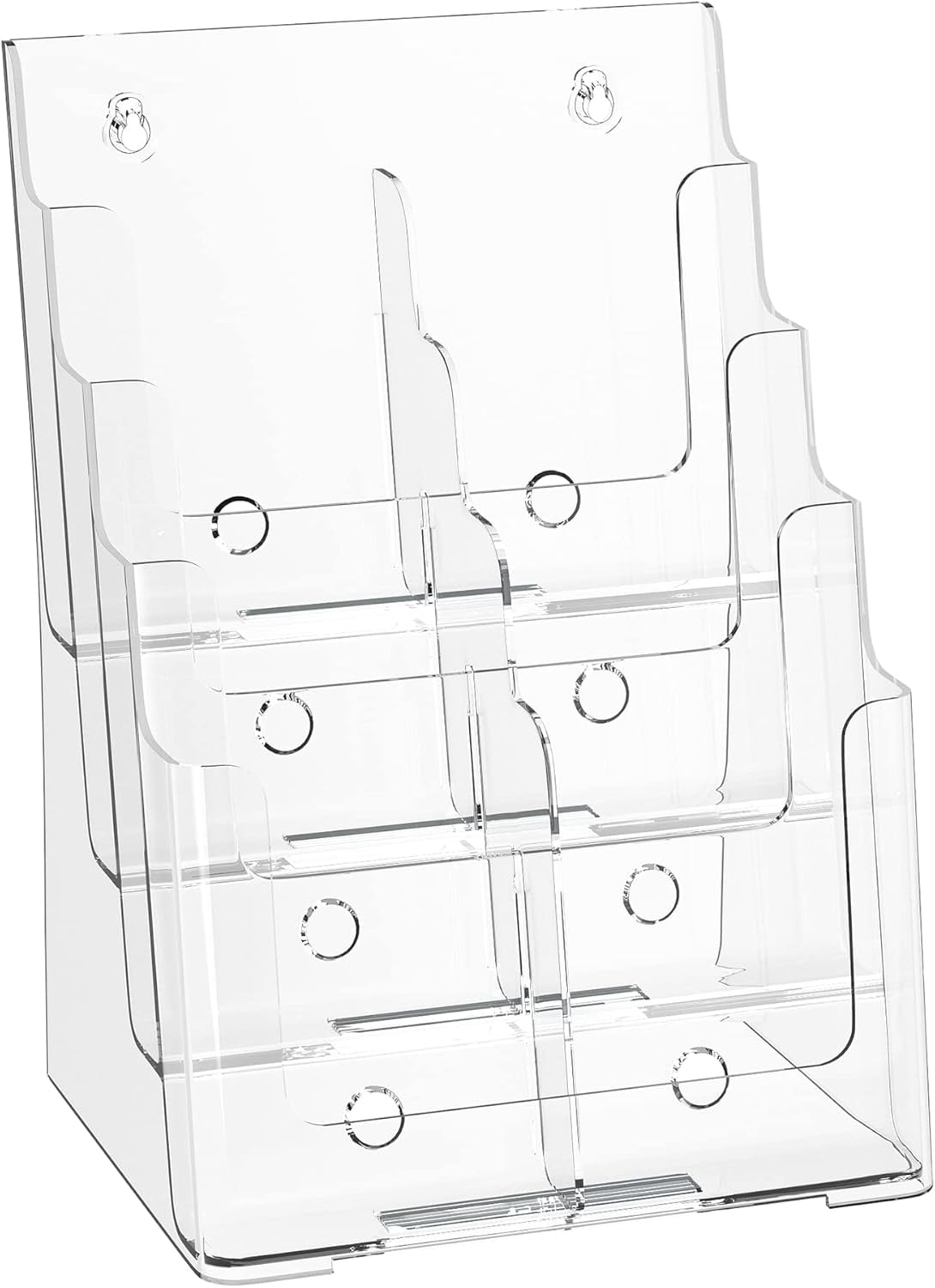 4 Tier Acrylic Brochure Holder 8.5 x 11 inch, Clear Literature ...
