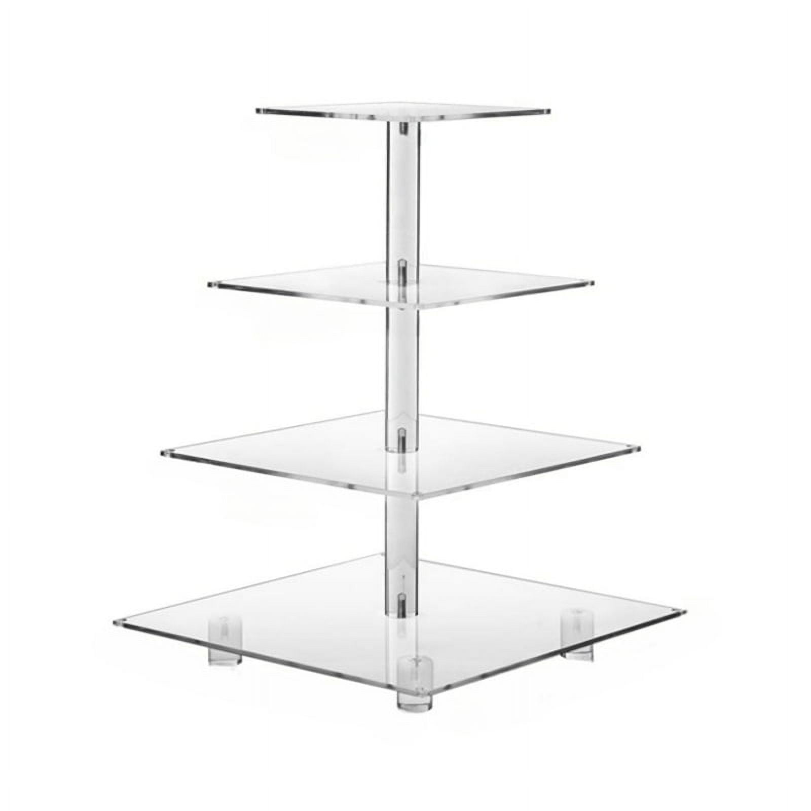 4 Tier Acrylic Cupcake Stand,Square Cupcake Display Stand for Birthday ...