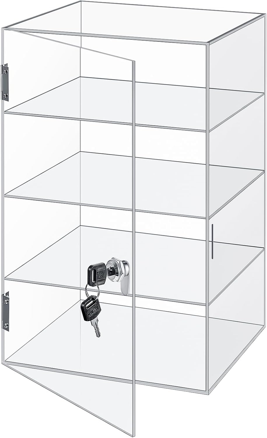 4 Tier Acrylic Display Case with Lock Key 4 Shelf Clear Storage Box ...
