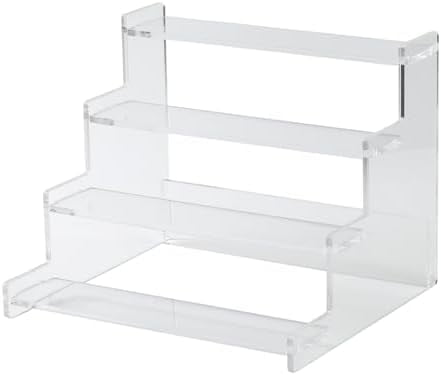 4-Tier Acrylic Display Riser Stand 22.8x20x18.2cm, Clear for Perfume ...