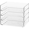 4-Tier Acrylic Paper Tray Organizer - Low-Profile Desk File Sorter for ...