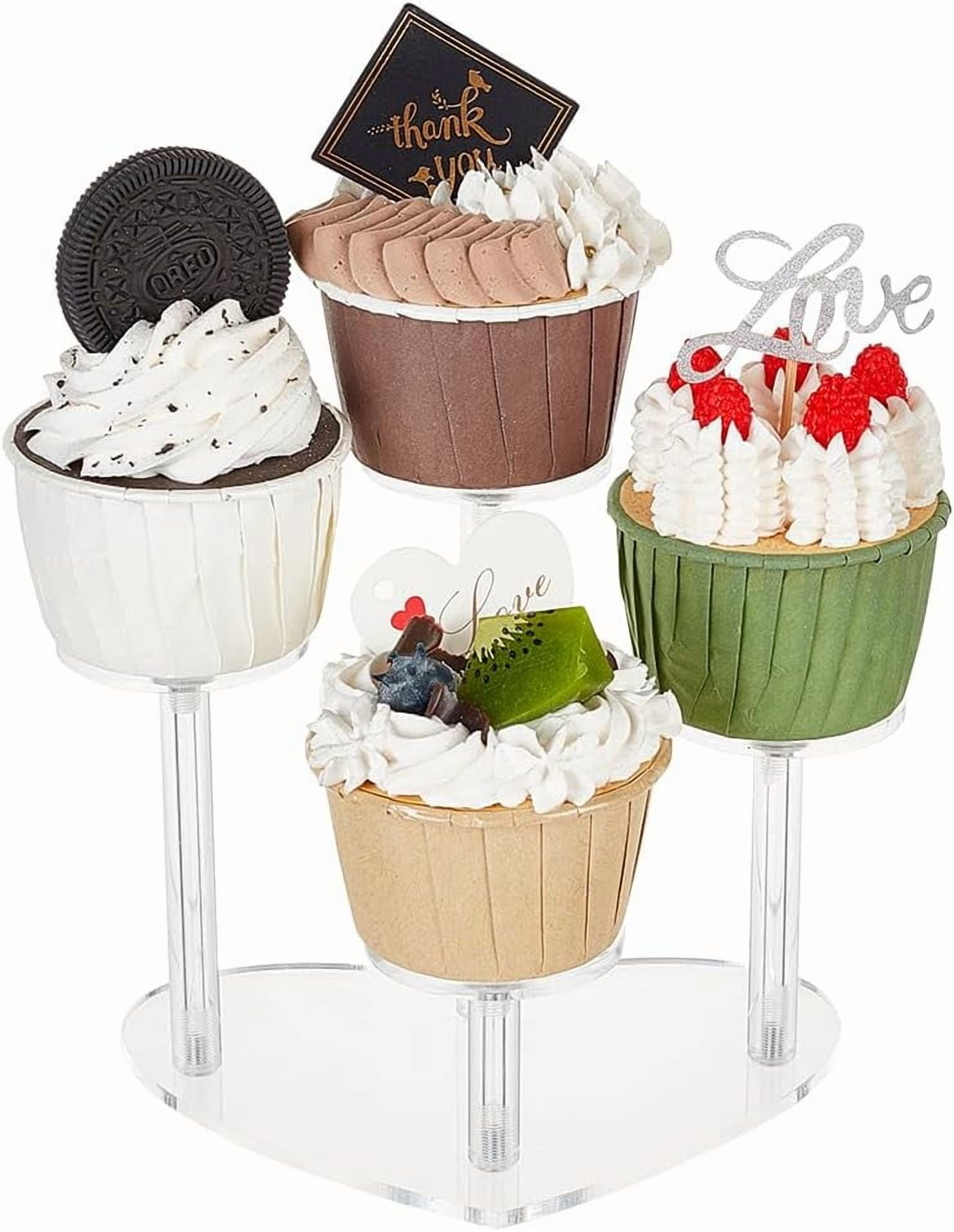 4 Tier Acrylic Riser Display Shelf Heart Shaped Minifigures Display ...