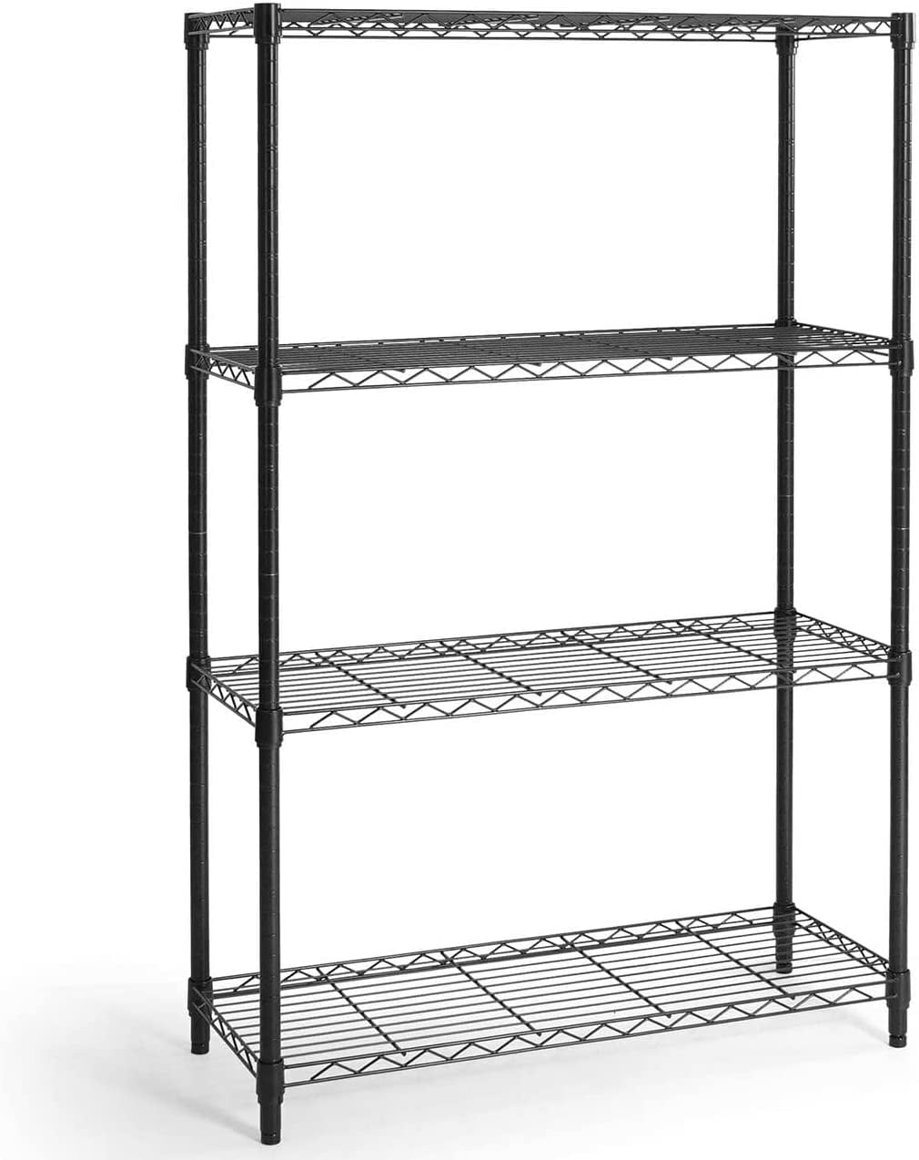 4-Tier Adjustable Height Wire Shelving Unit, Wire Rack Shelving, Metal ...