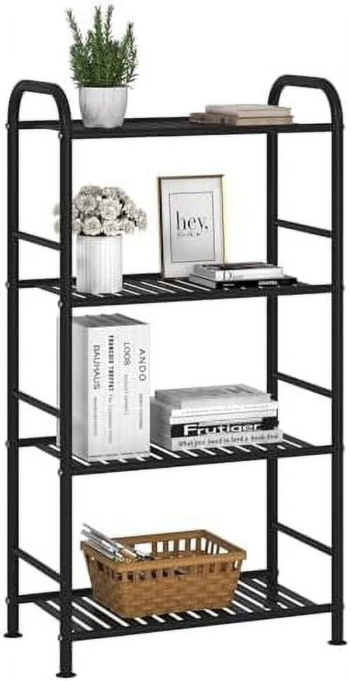 4-Tier Adjustable Shelving Unit, Heavy Duty Storage Rack Organizer ...