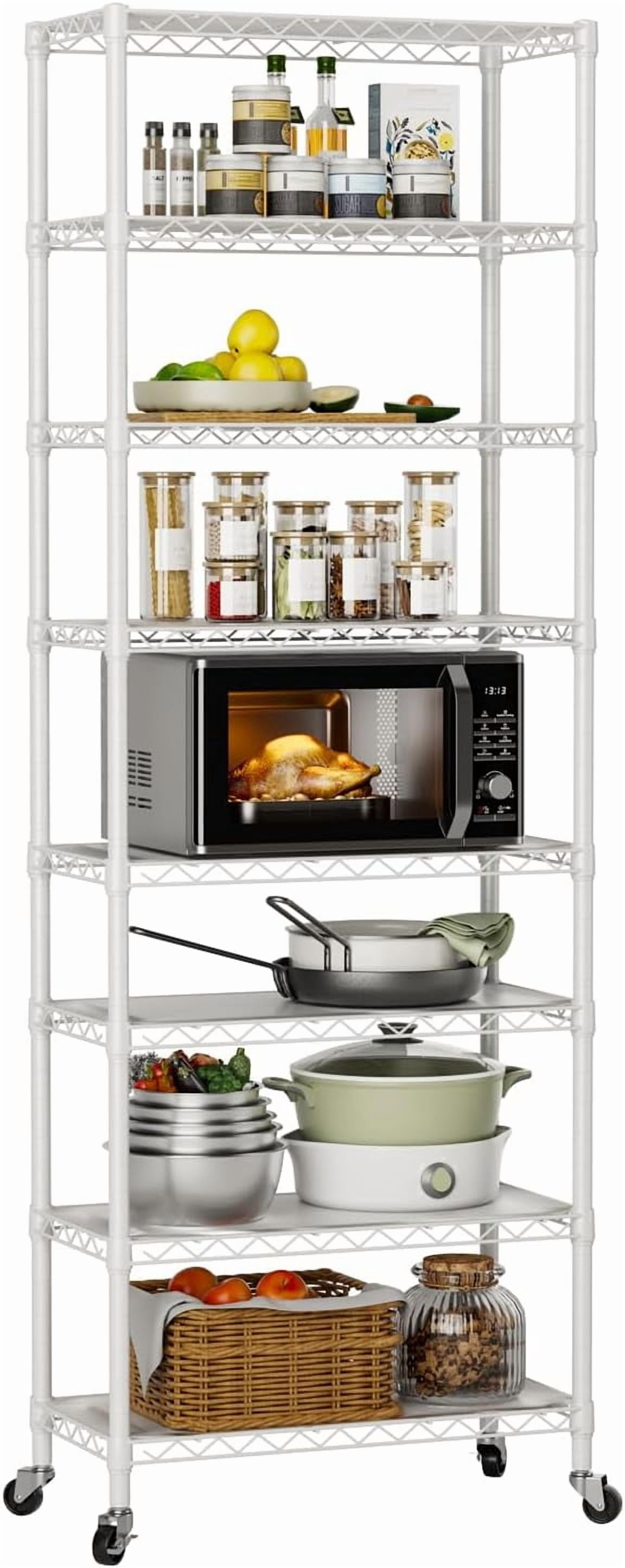 4 Tier Adjustable Storage Shelves Heavy Duty Metal Utility Shelf ...