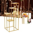 4-Tier Attractive Appearance Floor Standing Modern Gold Wedding Flower ...
