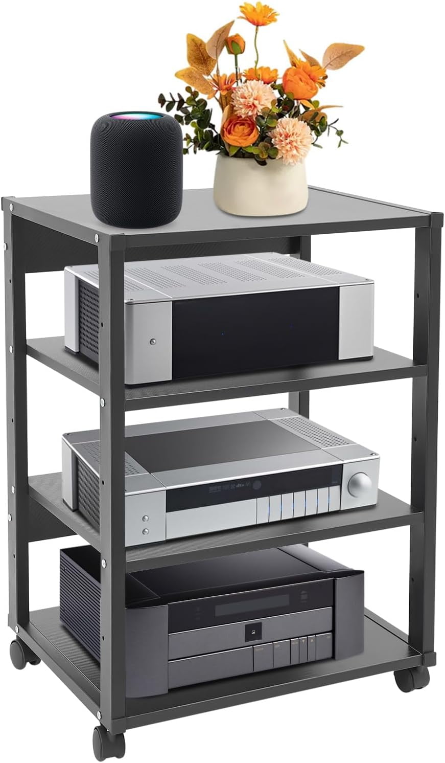 4 Tier Audio/Video Media Stand, CD Record Player Stereo Receiver AV ...