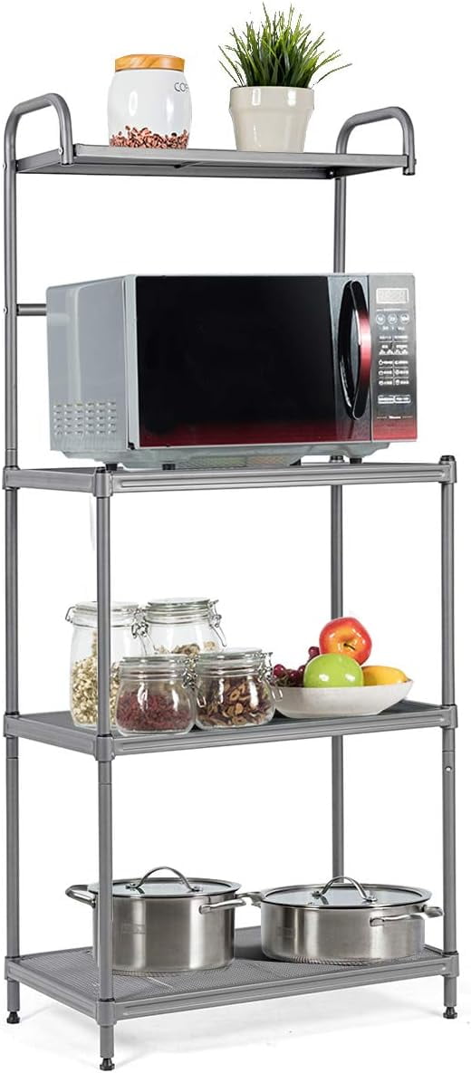 4-Tier Bakers Rack, Kitchen Storage Rack Microwave Oven Stand, Strong ...