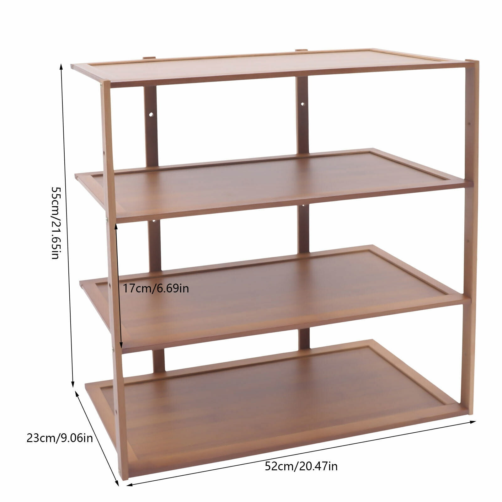 4 Tier Bamboo Shoe Rack Storage Organizer Wood for Entryway Closet ...