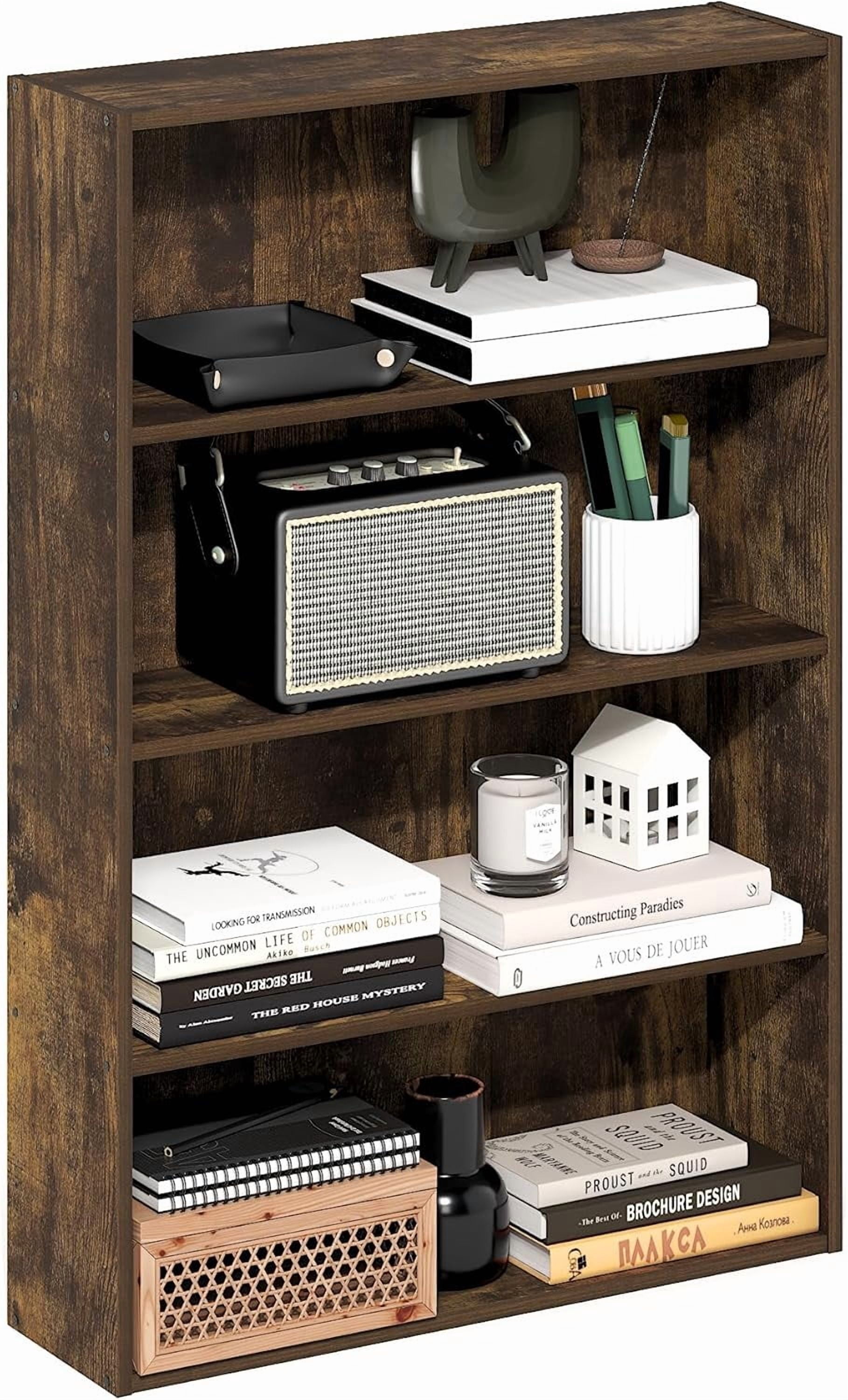 4-Tier Basic Book Shelf, Open Cube Storage Organizer for Living Room ...