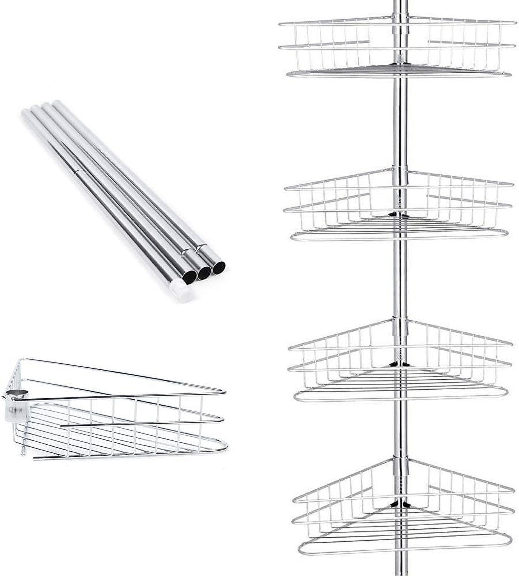 4 Tier Bathroom Corner Shelf Stand Bathroom Storage Organizer Shower ...