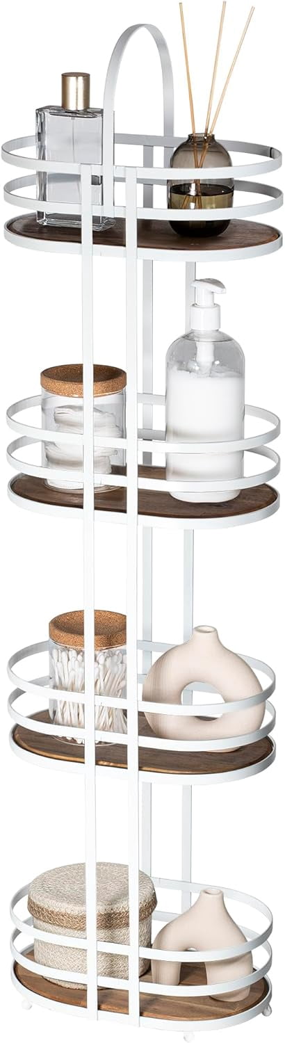 4-Tier Bathroom Organizer Shelf – No Assembly Countertop Side Rack with ...