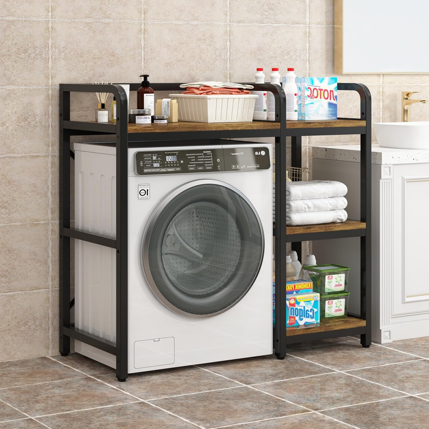 4-Tier Bathroom Room Shelf Washing Machine Storage Utility Rack Over ...