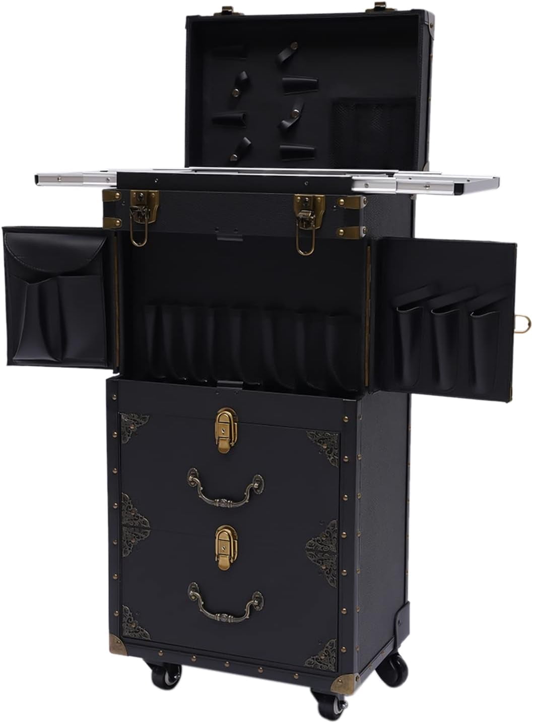 4 Tier Beauty Salon Trolley Portable Makeup Case Holder Hairdressing ...