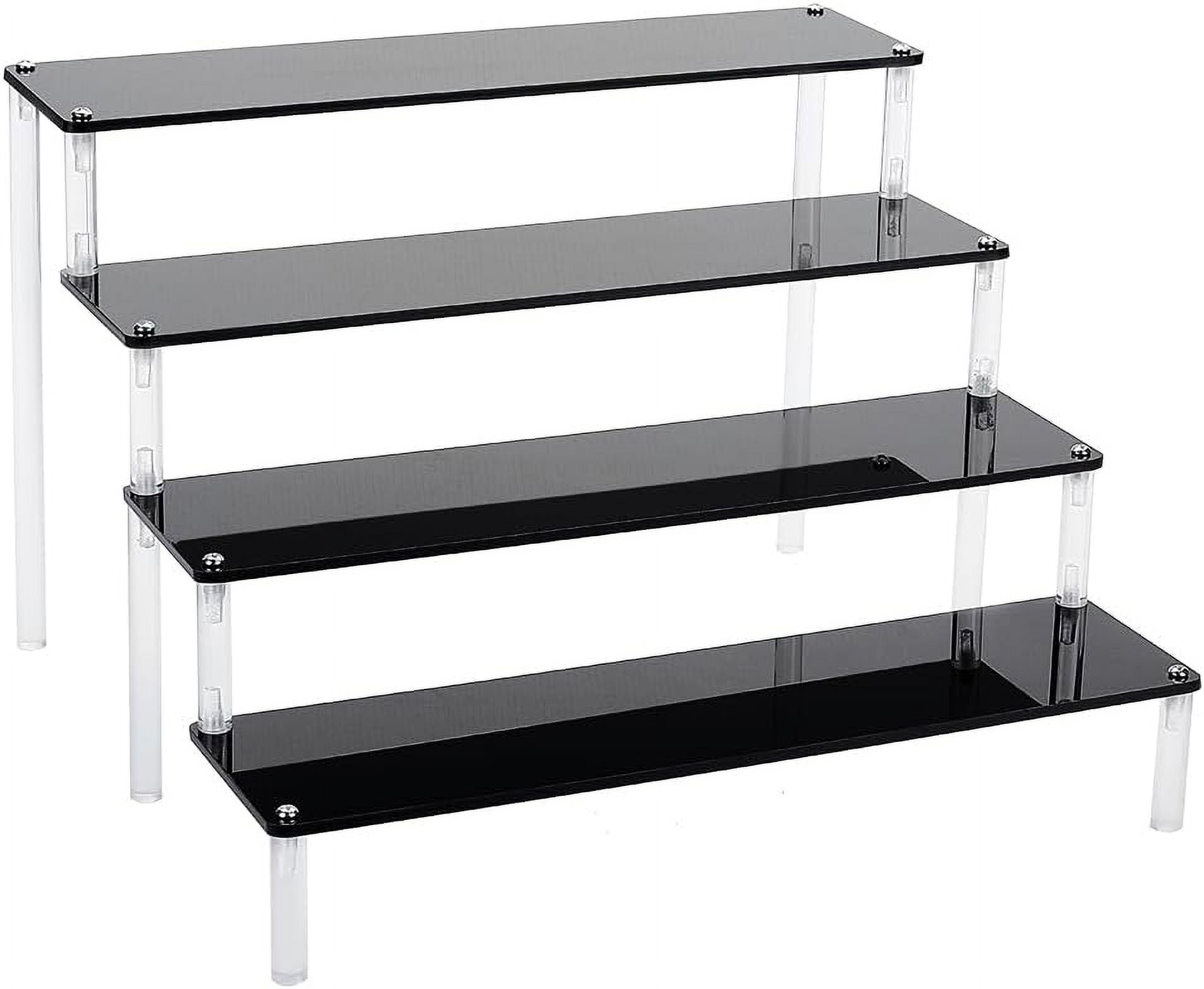 4-Tier Black Acrylic Display Riser Transparent Acrylic Stand Cupcake ...