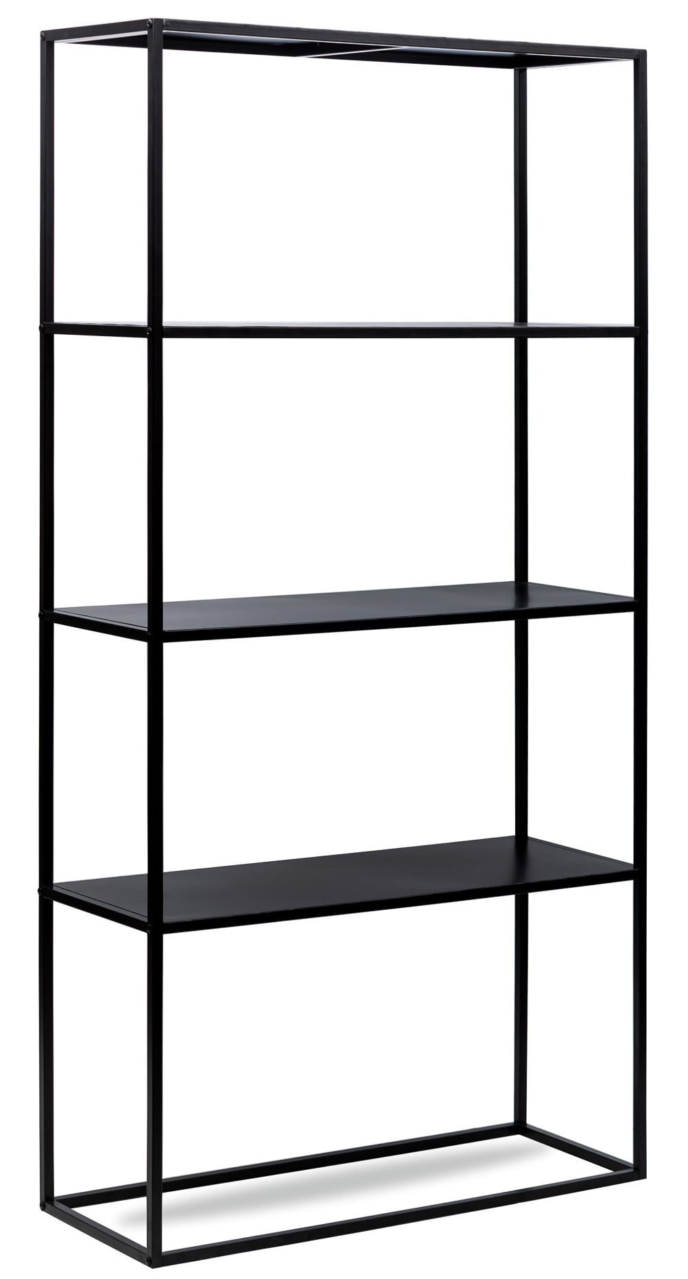 4-Tier Black Metal Bookshelf Industrial Style Living Room - Walmart.com