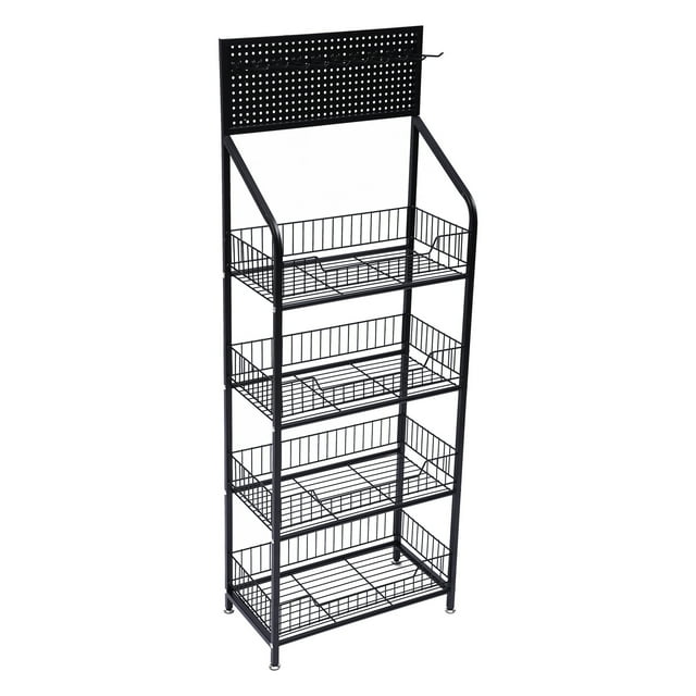 Free Standing 4-Tier Wire Storage Shelves, Black - Walmart.com