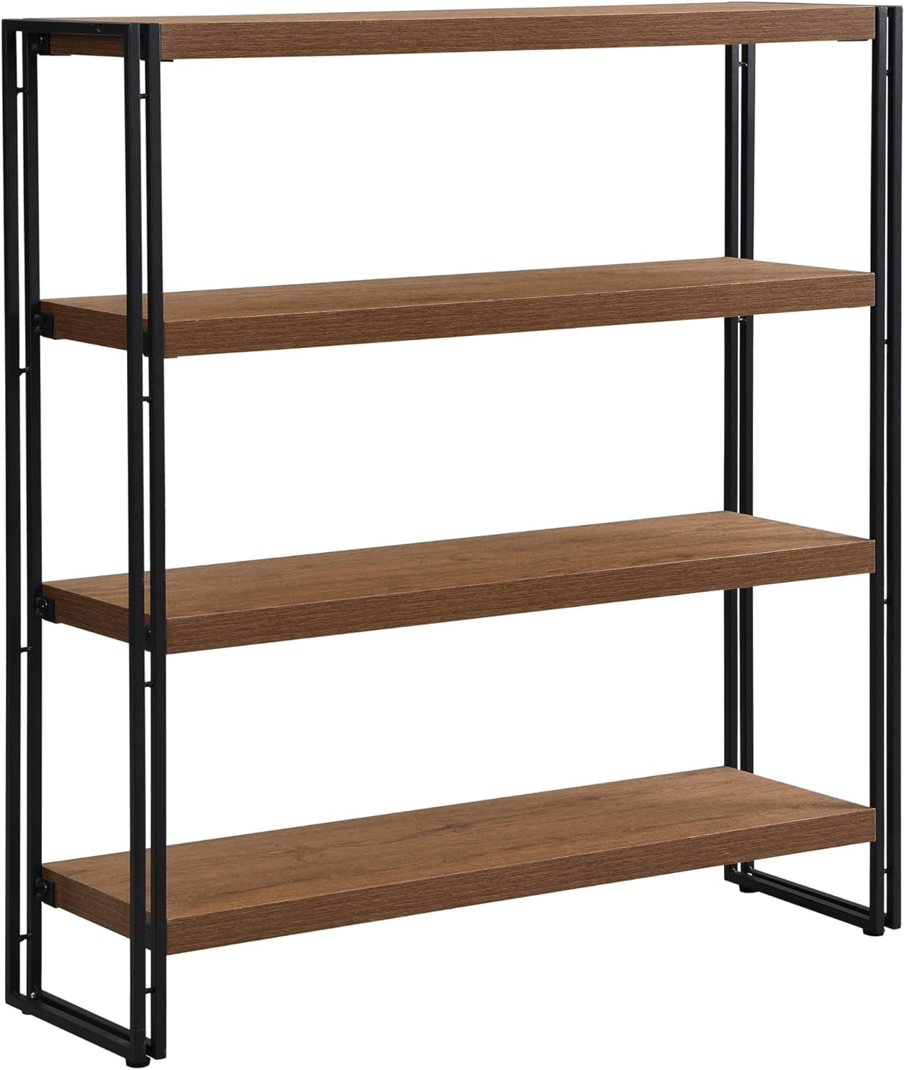 4 Tier Bookshelf Rustic Industrial Bookcase with Modern Open Wood ...