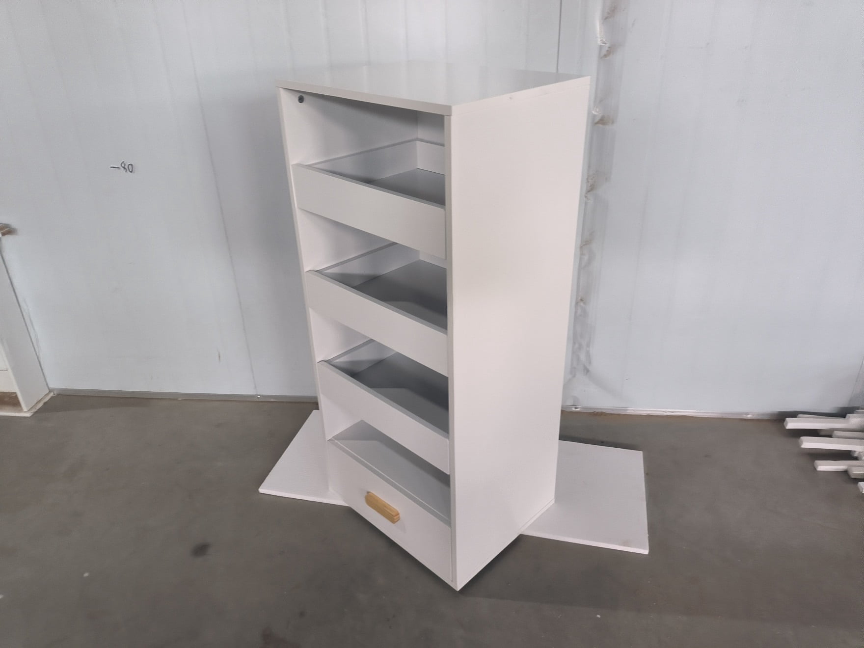 4 Tier Bookshelf with Sliding Drawers and Bottom Storage Cabinet for ...