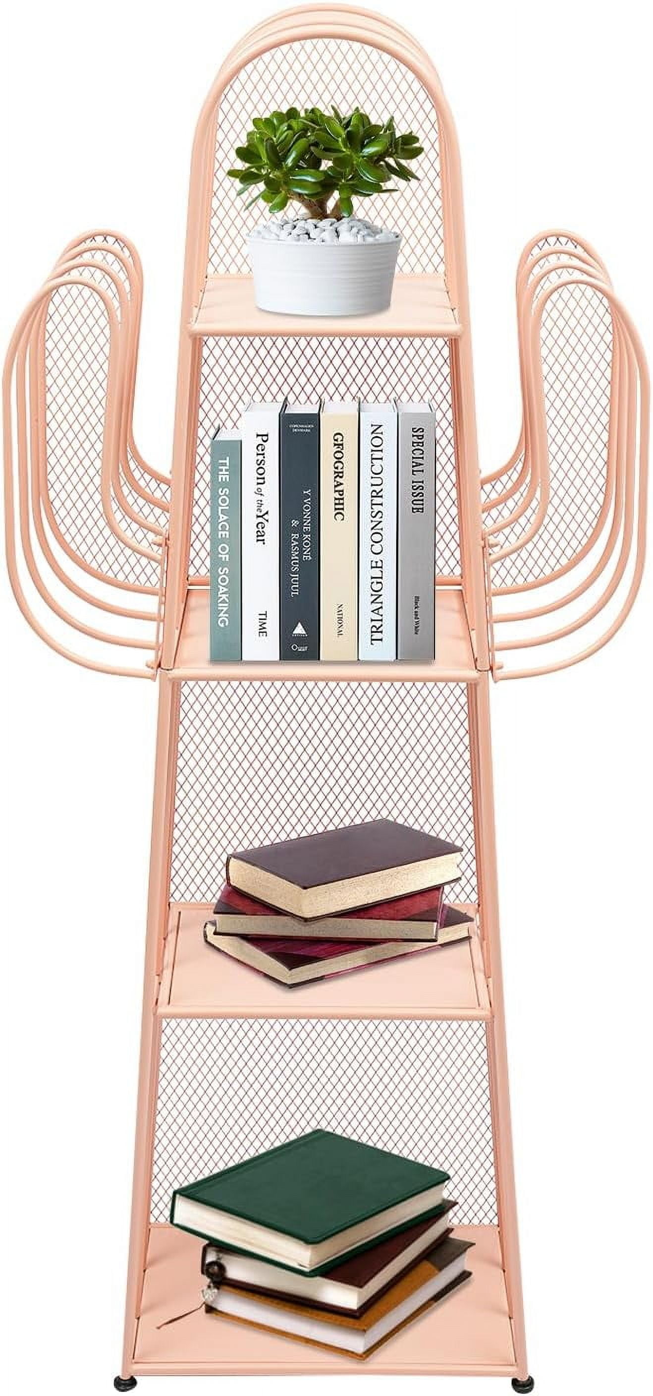4-Tier Cactus Bookcase Storage Organizer Ladder Bookshelves ...