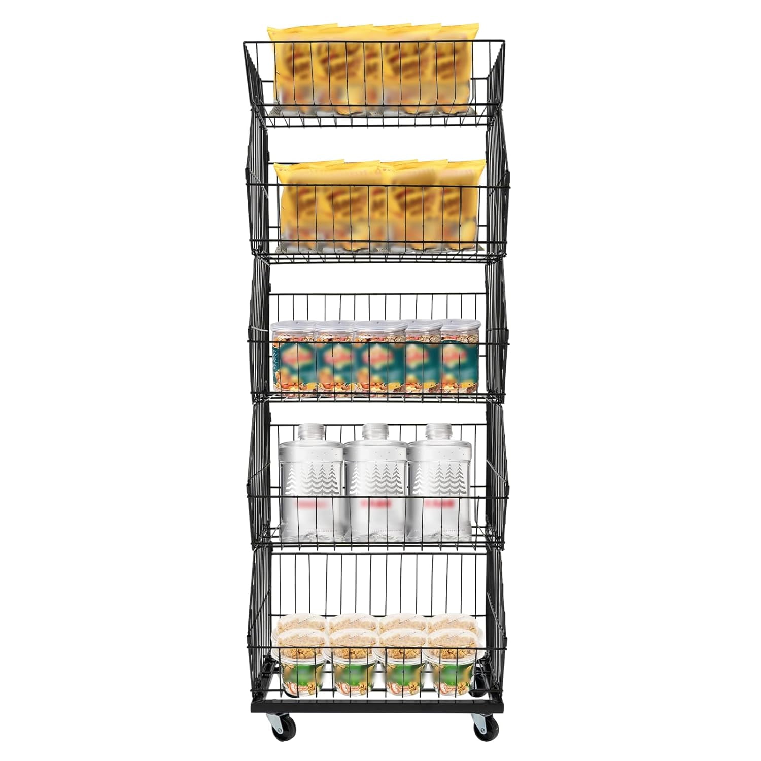 4 Tier Candy Display Rack, Metal Snack Display for Counter, Snack ...