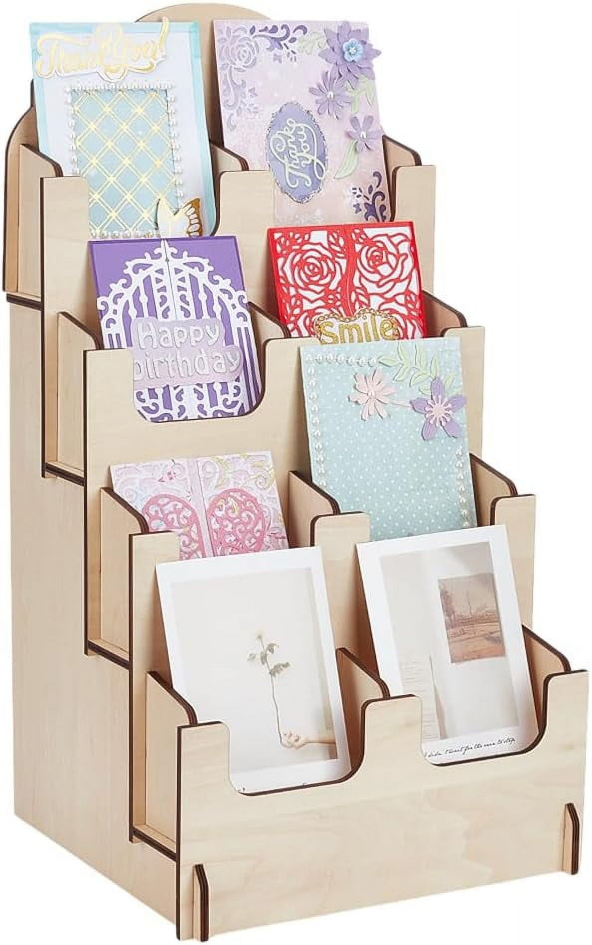 4-Tier Card Display Stand Greeting Card Holder Photo Riser Stickers ...