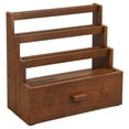 4 Tier Card Display Stand, Wooden Graded Card Display Rack for Sports ...