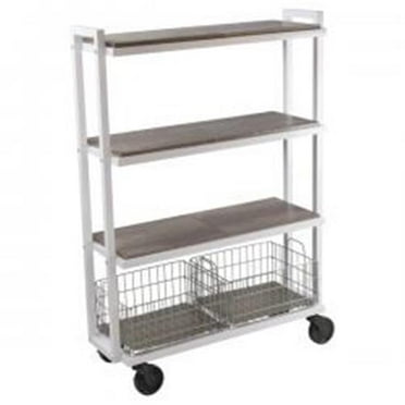 2 Tier Cart System Narrow, White - Walmart.com
