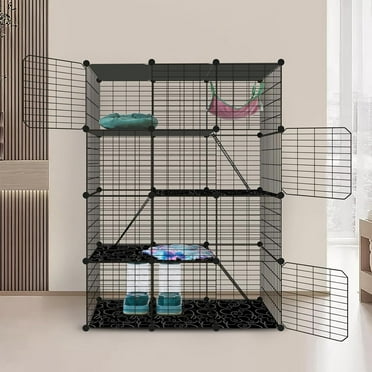 Dextrus Outdoor Play Large 5-Tier Metal Cat Cage, DIY Catio with Cube ...
