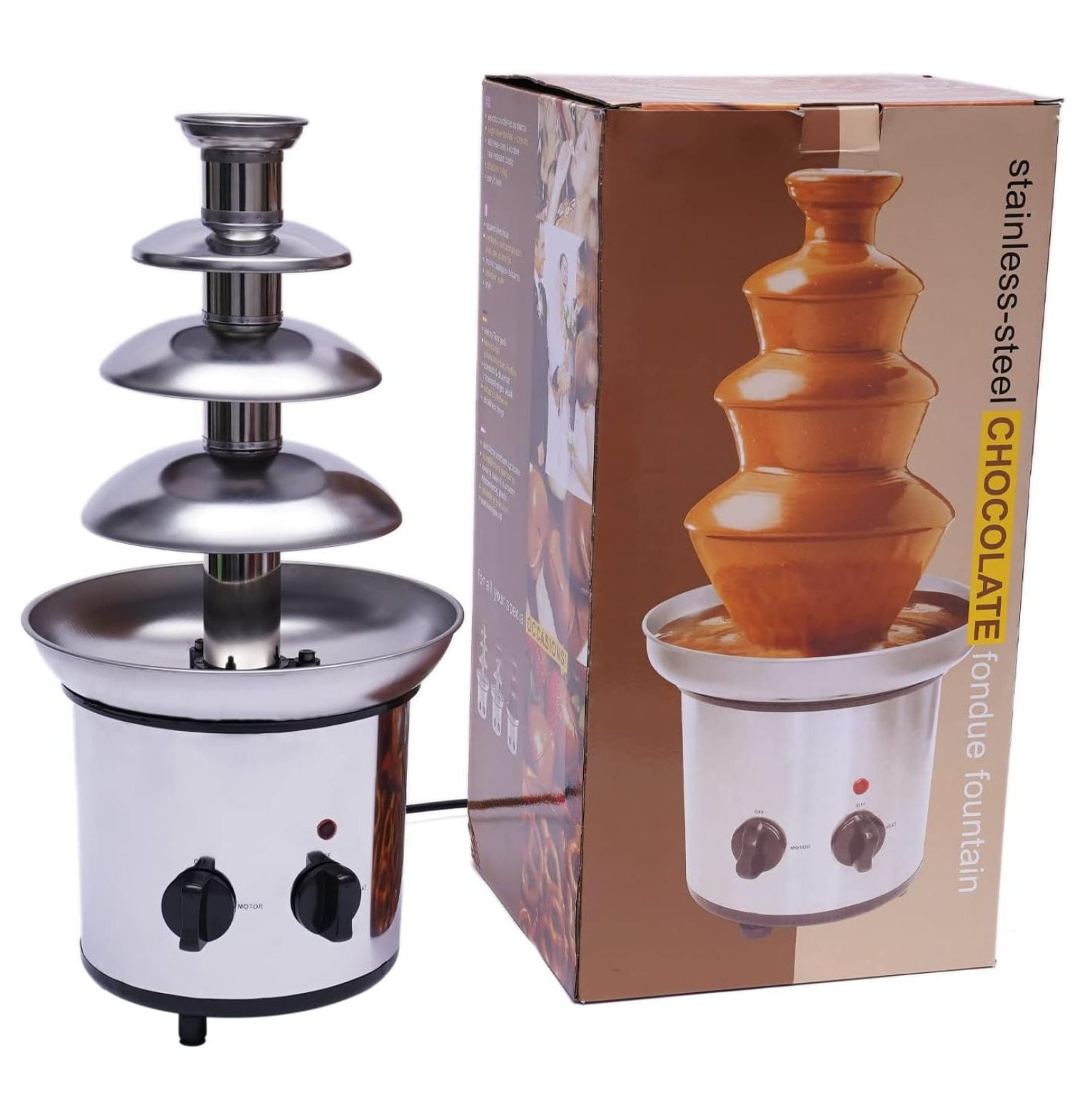 4 Tier Chocolate Fountain Party Fountain, Stainless Steel Electric ...