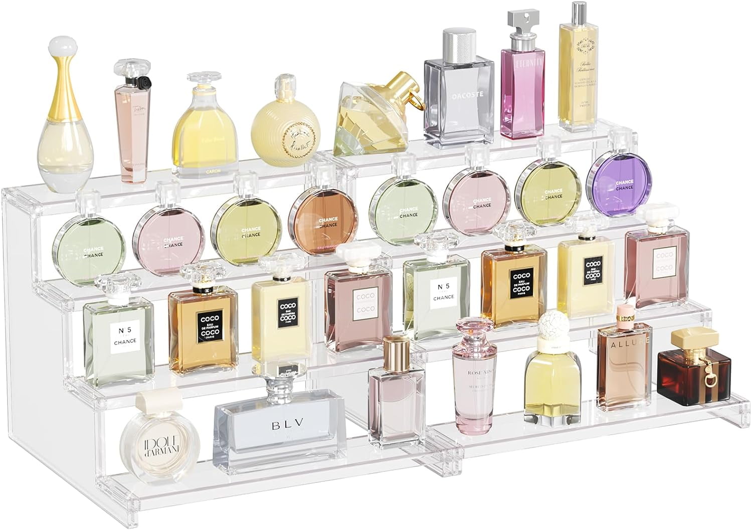 4 Tier Clear Display Risers Stand, Plastic Risers for Display, Plastic ...