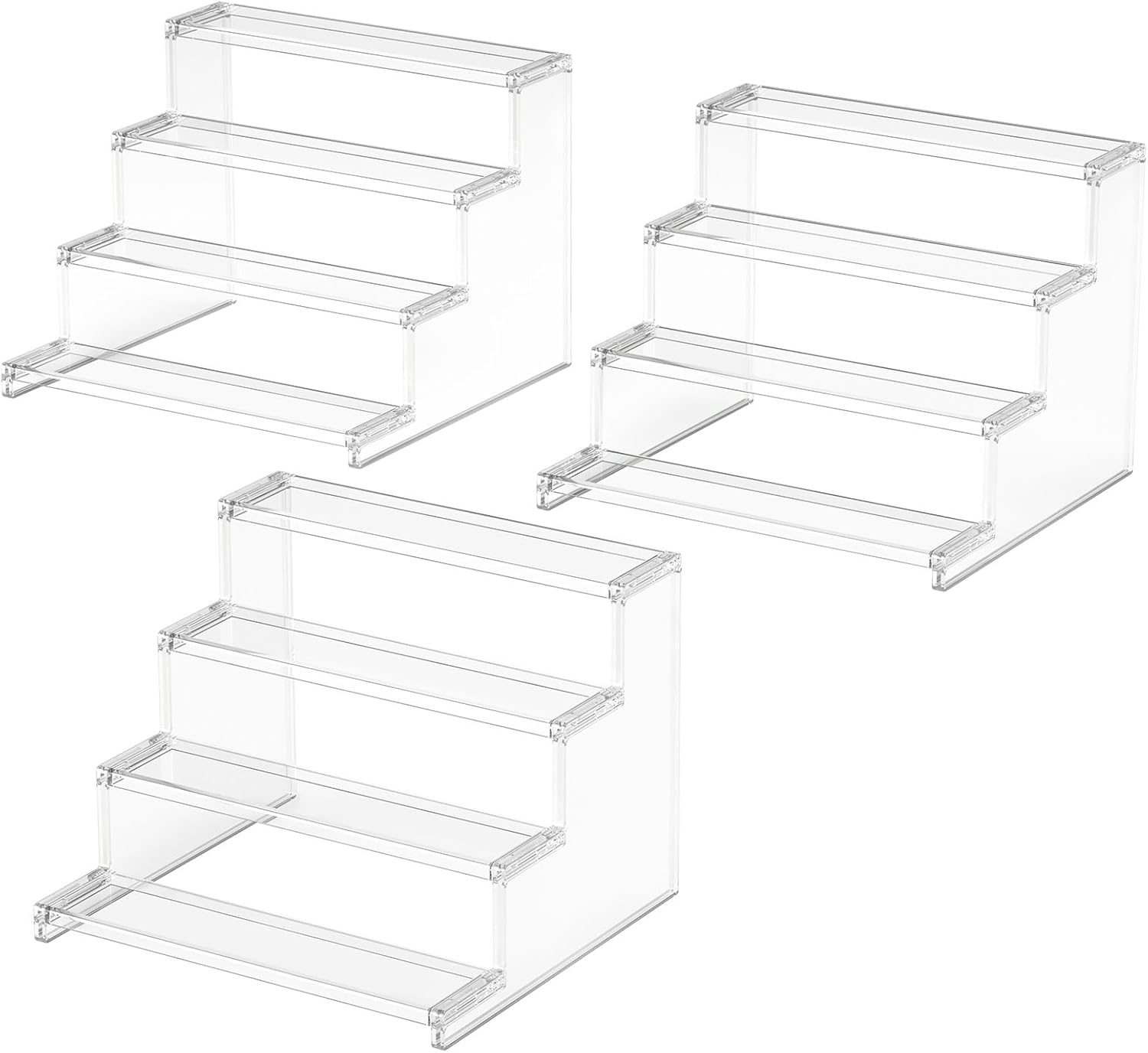 4 Tier Clear Display Risers Stand, Plastic Risers for Display, Plastic ...