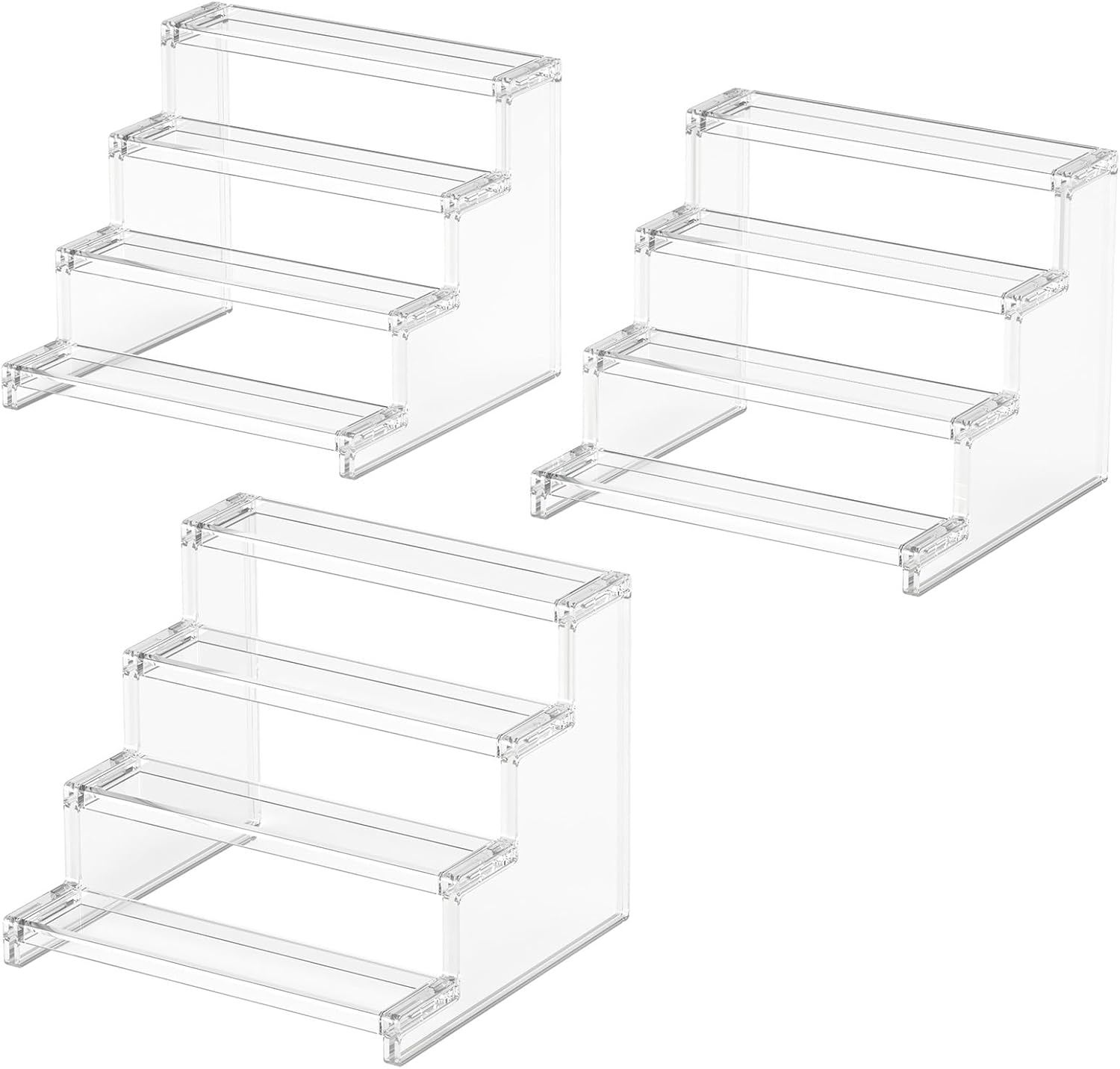 4 Tier Clear Display Risers Stand, Plastic Risers for Display, Plastic ...