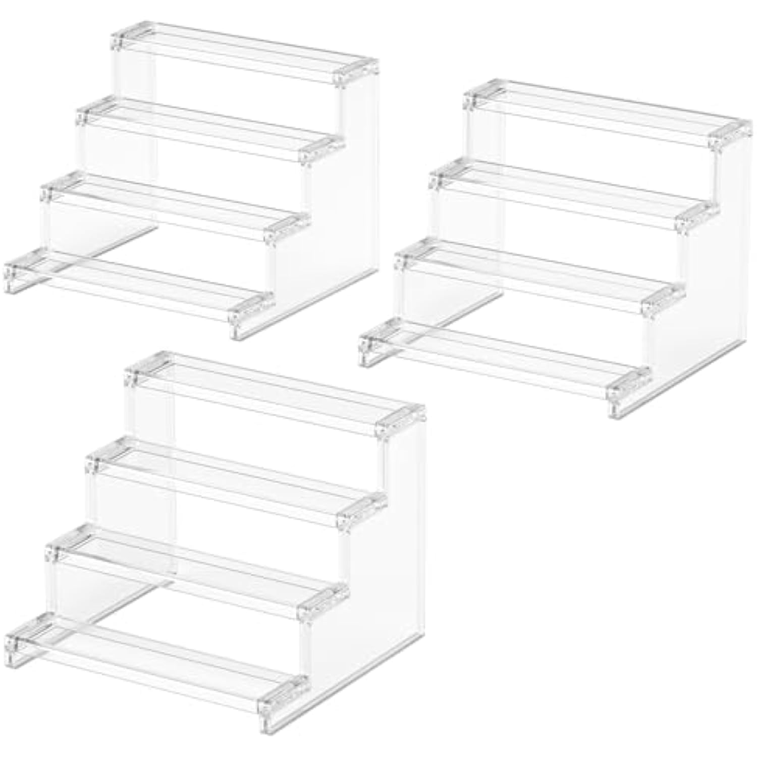 4 Tier Clear Display Risers Stand, Plastic Risers for Display, Plastic ...