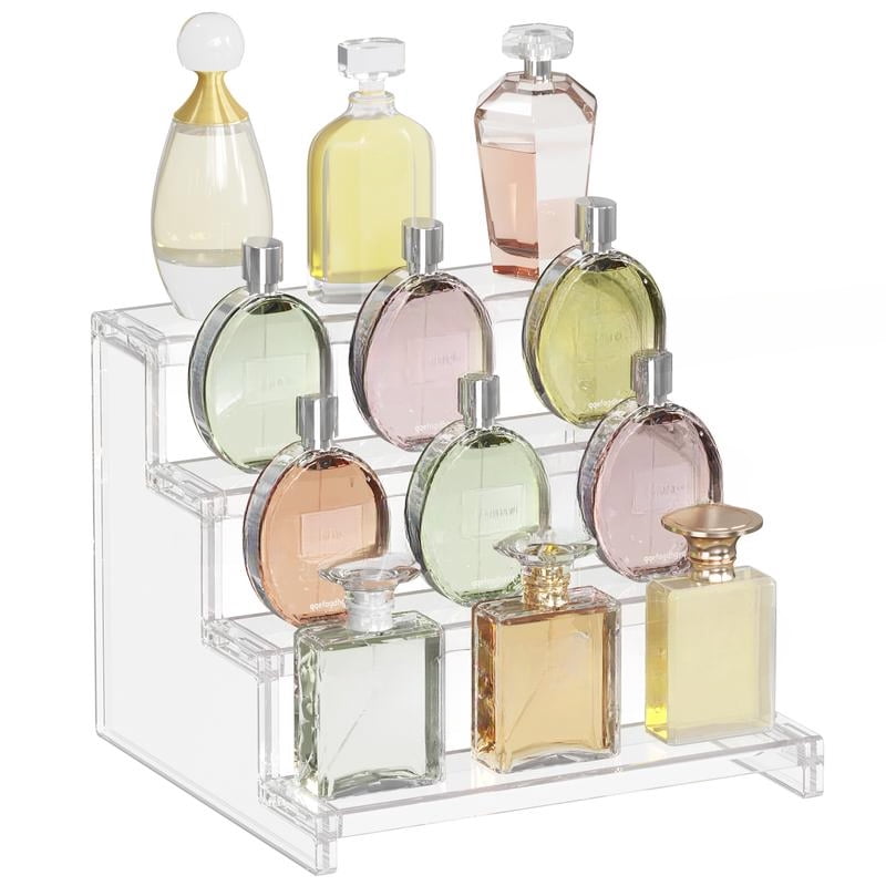 4 Tier Clear Display Stand for Perfume, Cologne, Fragrance, Skincare ...