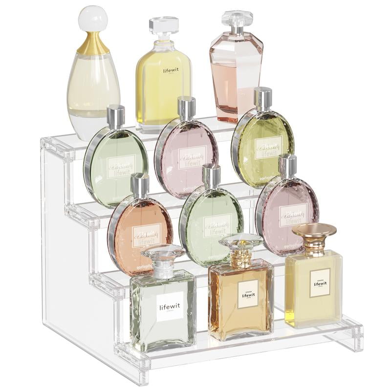 4 Tier Clear Display Stand for Perfume, Cologne, Fragrance, Skincare ...
