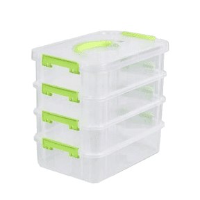 Glitter Pink & Craft Tool Storage Box,3-Layer Stackable Carry Tackle ...