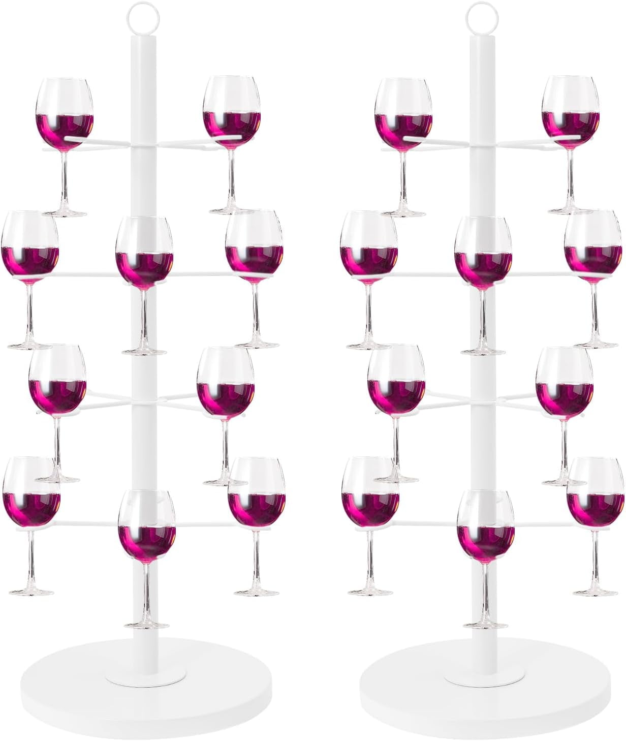 4 Tier Cocktail Tree Stand, 2PCS Wine Glass Display Stand Champagne ...