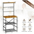 4 Tier Coffee Bar Station, Kitchen Stand with 8 S-Shaped Hooks, Large ...
