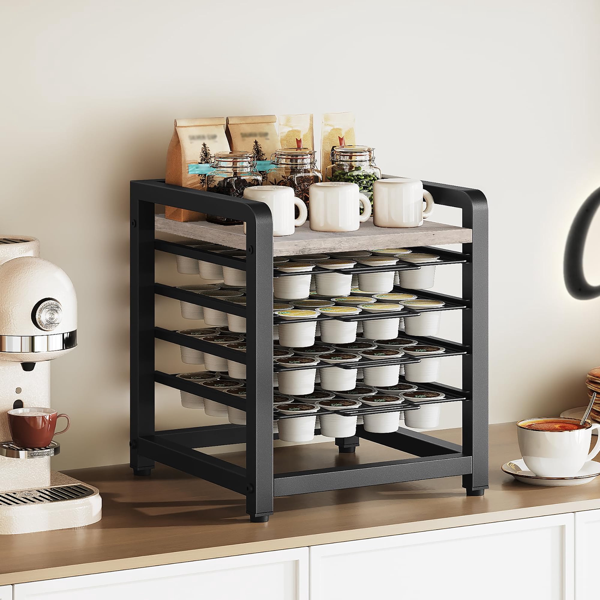 4-Tier Coffee Pod Drawer Holder 80 Pods Capacity K-Cup Organizer Space ...