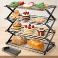4 Tier Collapsible Cooling Rack - 3 Setting Adjustable & Stackable ...