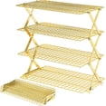 4 Tier Collapsible Cooling Rack - Adjustable Stainless Steel Baking ...