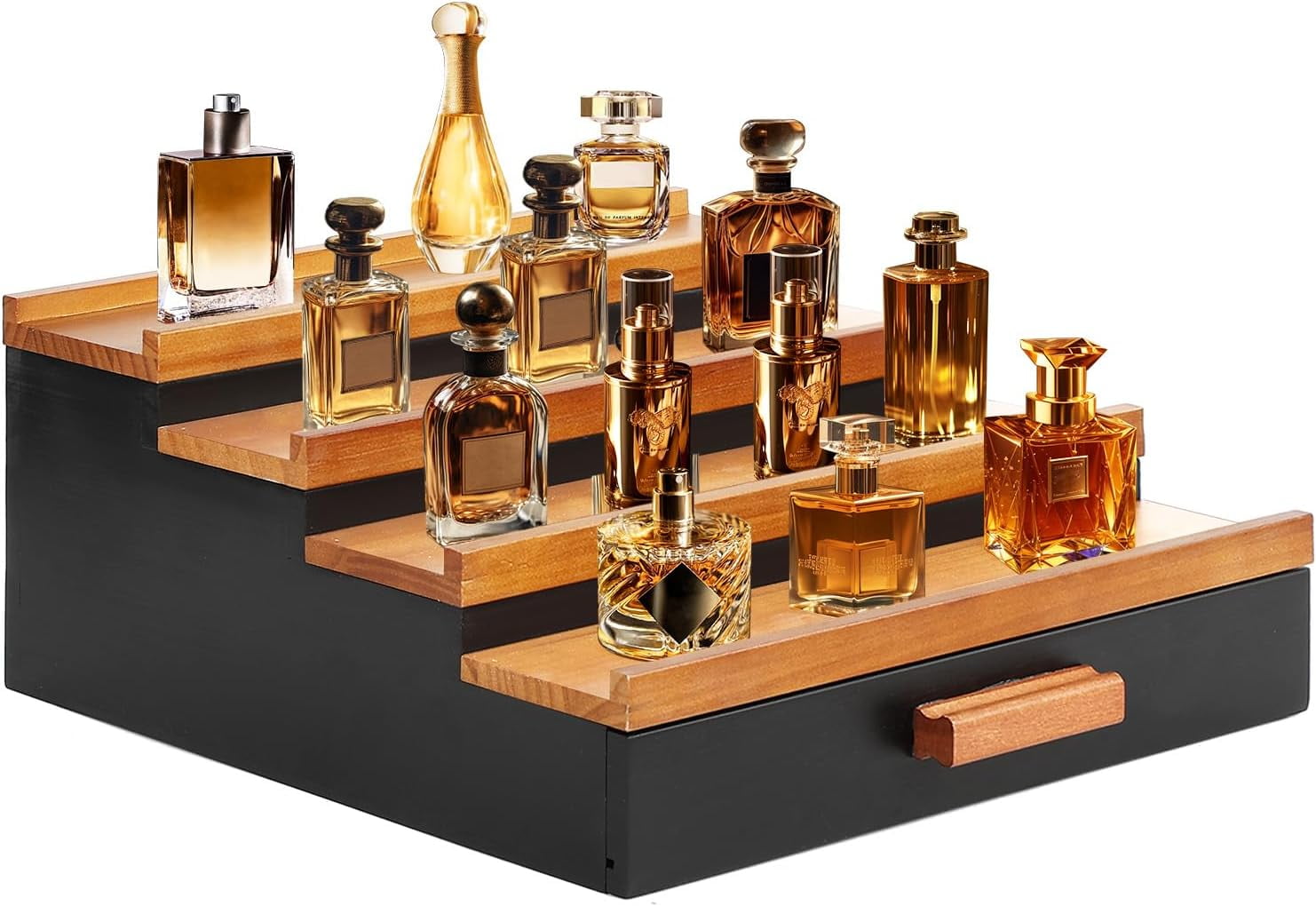 4-Tier Cologne Organizer for Men, Cologne Stand with Drawer and Hidden ...