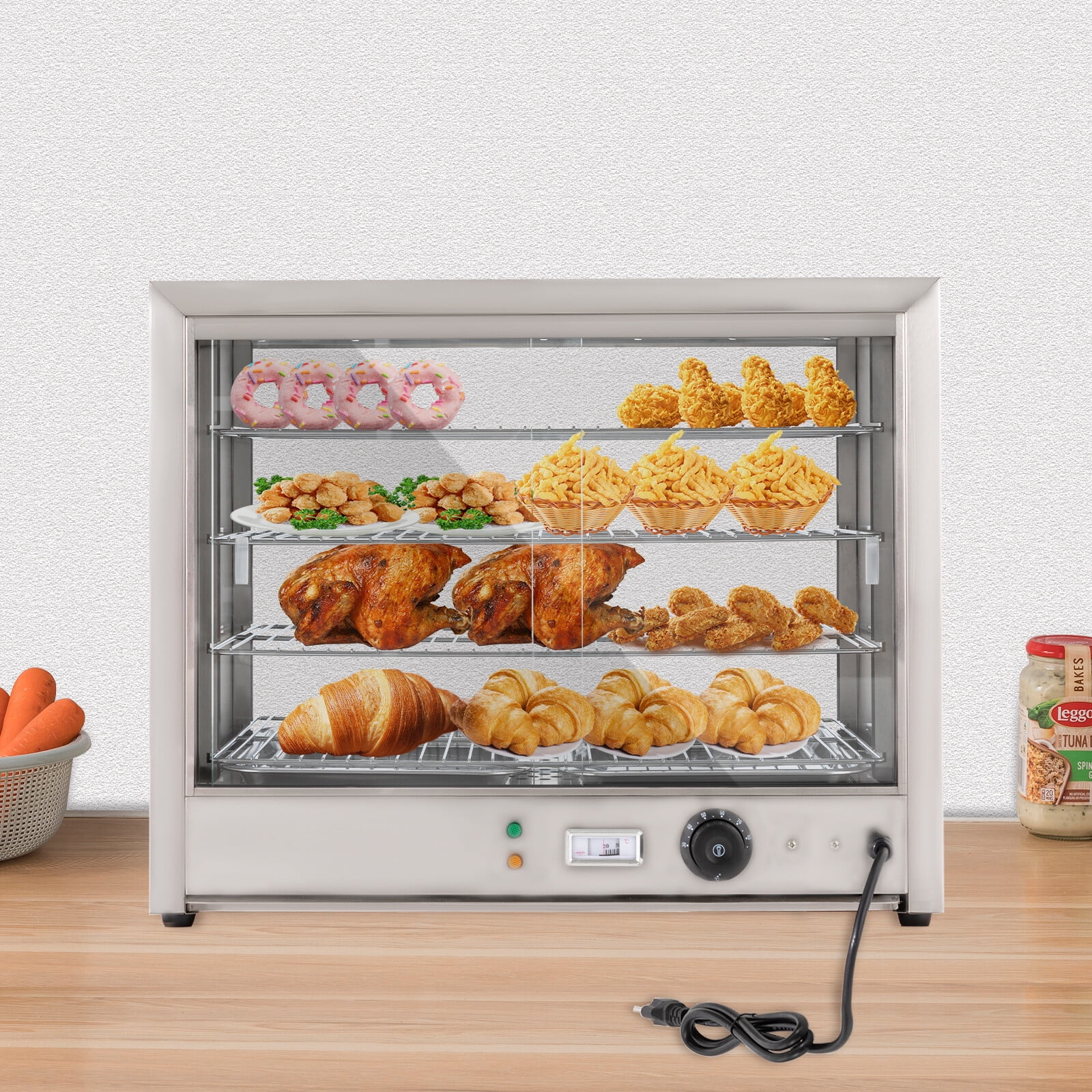 4-Tier Commercial Food Warmer Display Case Countertop Pie Pizza Cabinet ...