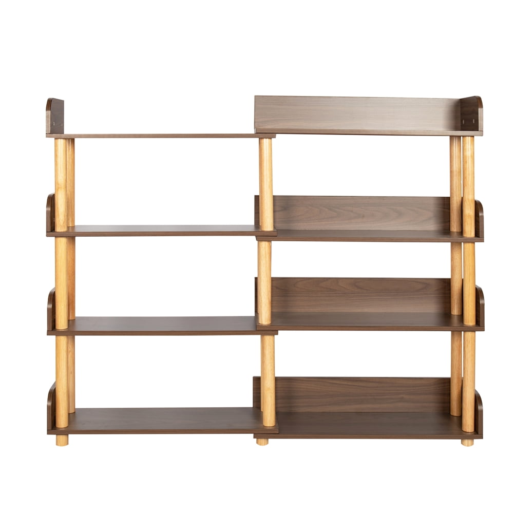 4 Tier Corner Bookshelf, Modern Corner Bookshelf, Retractable Rotatable ...