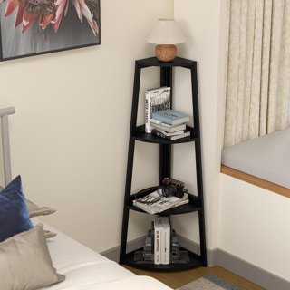 Weston Home Rebecca Wood 3 Shelf Corner Bookcase, Grey - Walmart.com