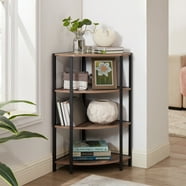 Dextrus 5-Tier Corner Shelf with Led Light, Wooden Open Corner Cabinet ...